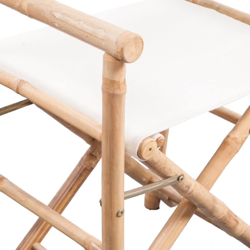 YAFF Folding Director's Chair 2 pcs Bamboo and Canvas