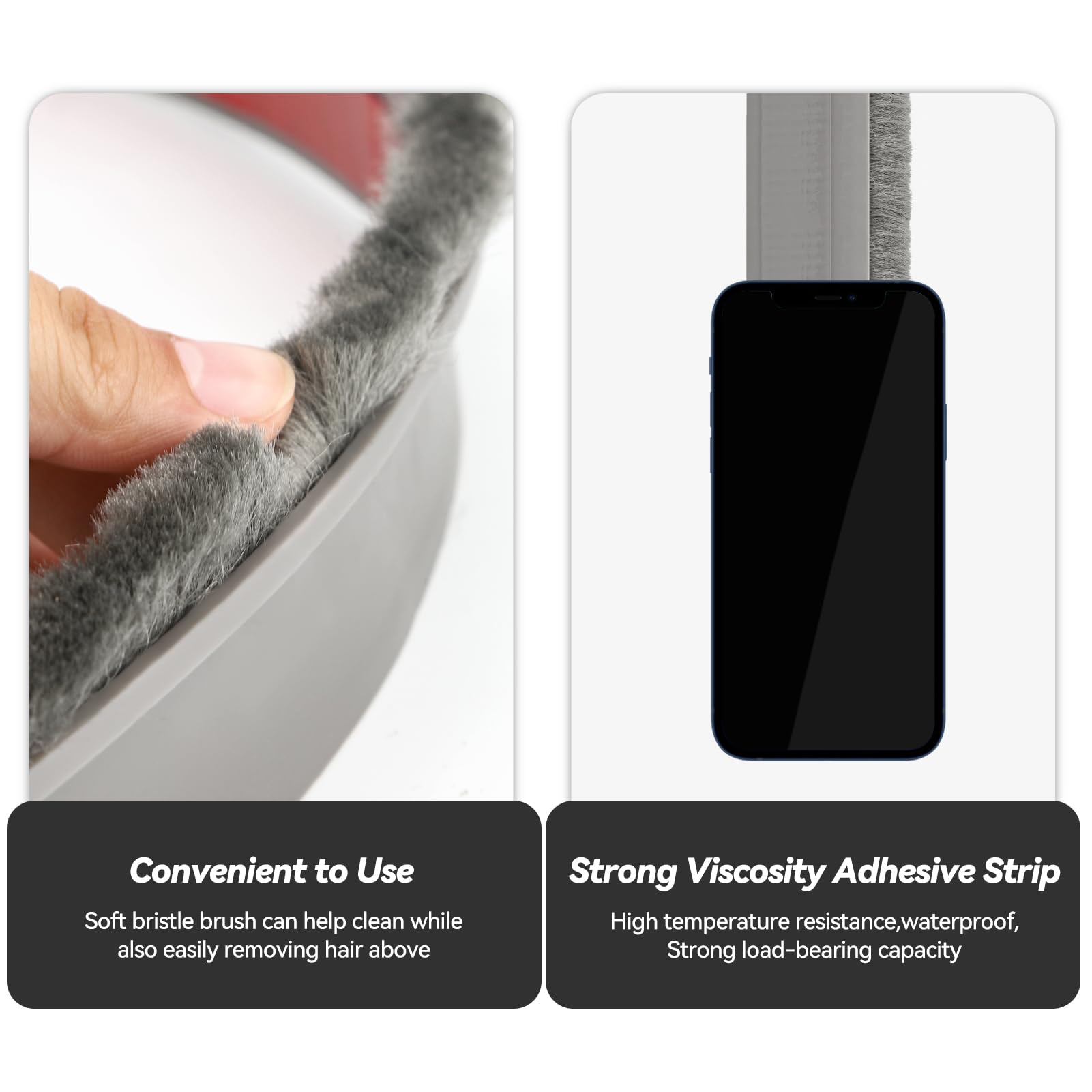 Icysey Door Seal Draft Stopper, 2" W x 39" L, Silver, Rubber & Foam