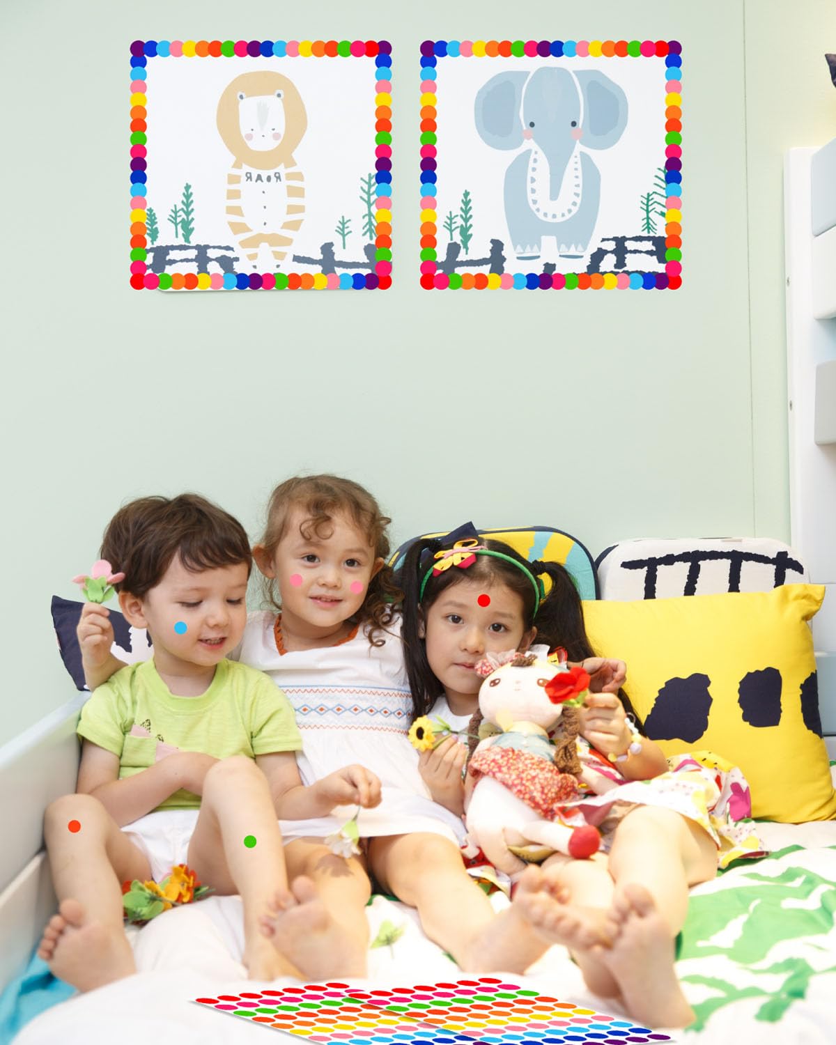 Colored Dot Stickers Round 0.75 inch Coded Labels 3000 Pieces 10 Color Awards Office Classroom Garage Sale