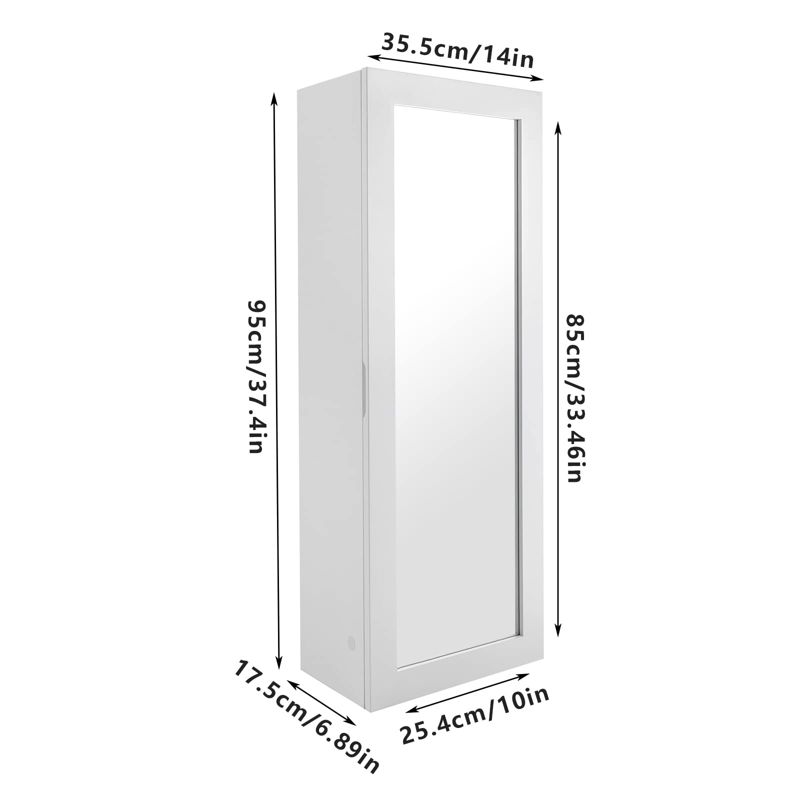 Wall Mounted Ironing Board with Storage Cabinet, Built in Ironing Board & Folding Support Leg, Wall-Mounted Mirrors for Home, Apartment & Small Spaces