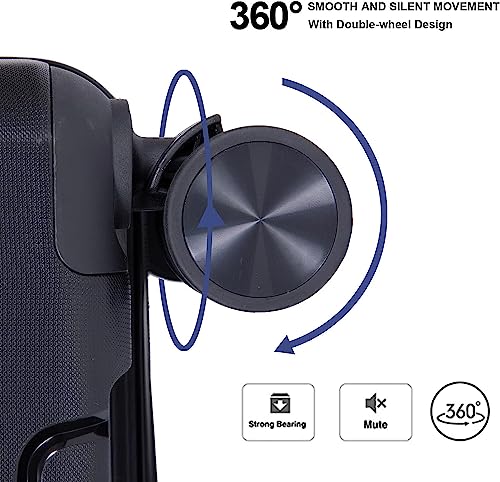 Tripcomp Luggage Sets Wear-Resistance Hardside Lightweight Suitcase Double Spinner Wheels, TSA Lock,Two Hooks, Scratch-resistant Carry-on,3 Piece Set(20inch 24inch 28inch) (Jet Black)