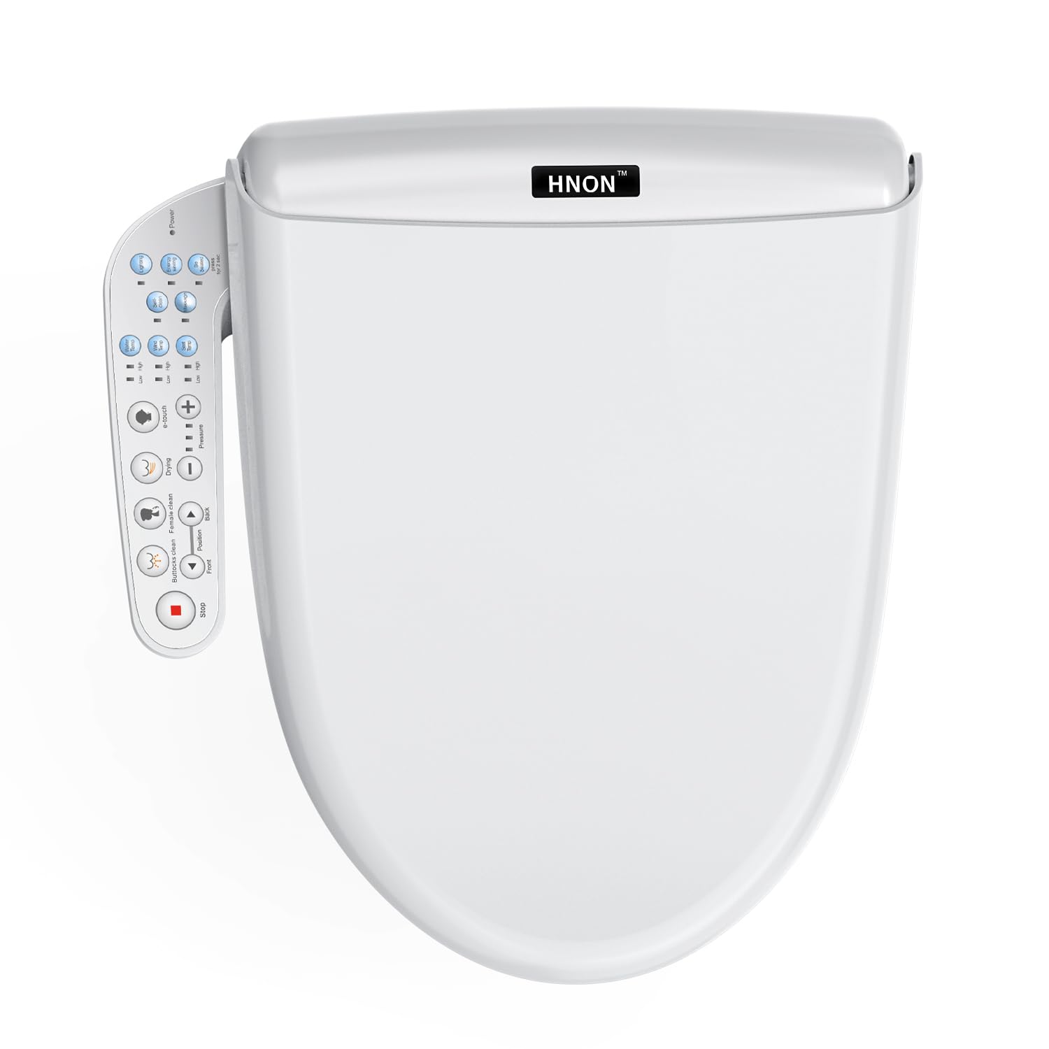 Electric Bidet Toilet Seat,bidets for existing toilets,elongated,One-click intelligent operation, Warm Water Cleaning, slow close,Seat cushion keep constant temperature in winter,With a dryer,White
