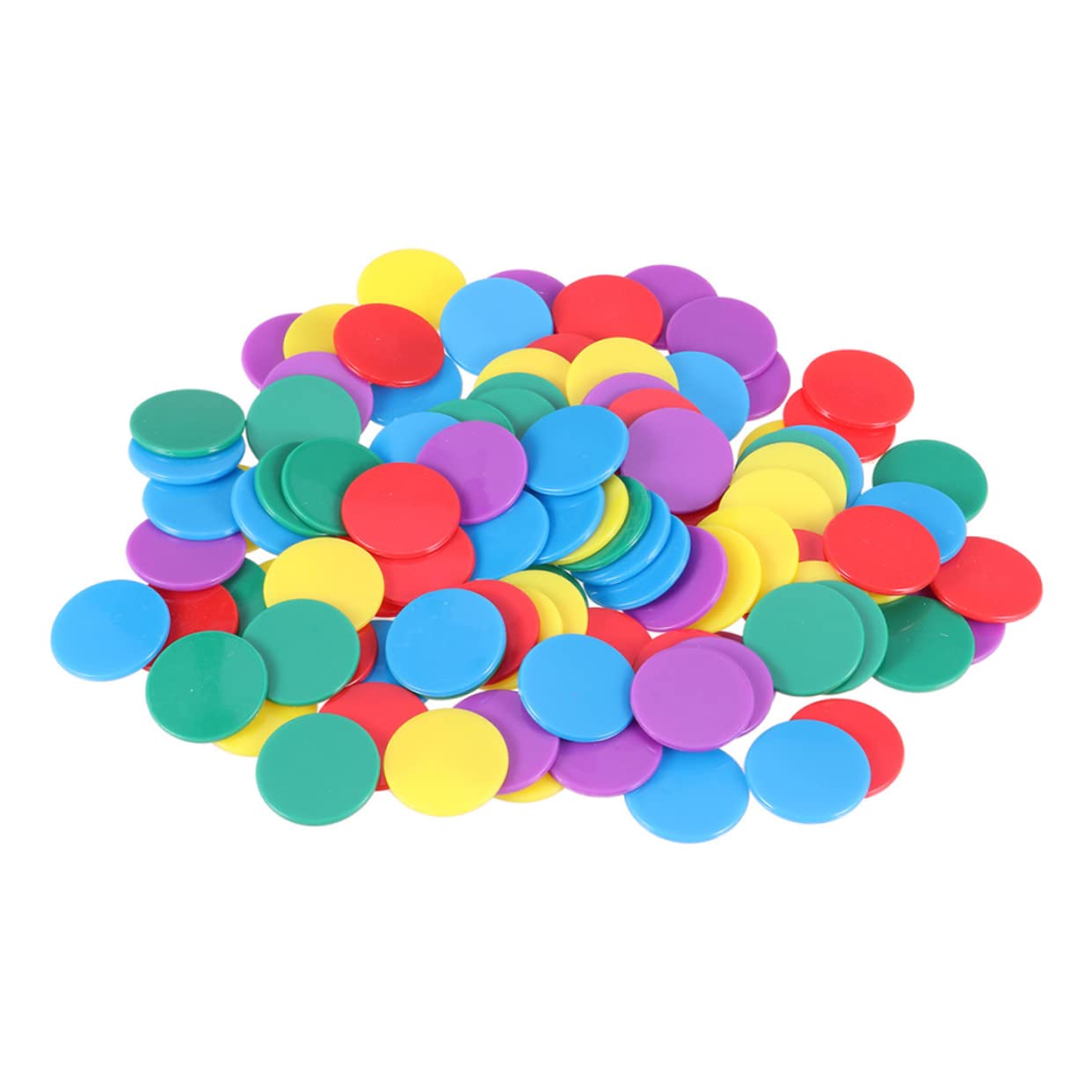 Gogogmee 100Pcs Colored Round Game Chips Acrylic Counting Chips for Bingo Board Games and Party Supplies