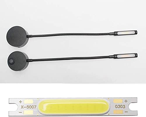 Cordless Wall Sconce LED Bed Reading Light 3W Bed Lamp Wall Mounted Reading Lamp Working Lamp Wall Mount Sconces Light with Switch Bedside Lamp with Flexible Gooseneck for Headboards, Home Office, Stu
