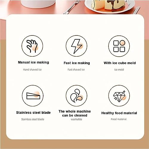 DIY Manual Shaved Ice Chopper, with 4 Ice Cube Molds, Snowcone Maker Thick Blade, Safe and Labor Saving, Snowcone Maker, Making Snowcones Ice Cream and Slushy