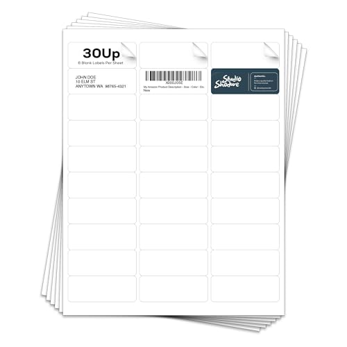 HapiChrom - Address Labels - 1x2-5/8 inch, 1500 Labels, 50 Sheets, 30 Labels per Sheet - Laser & Inkjet Printer Labels - Shipping Labels - Labels for Printer - Mailing Labels - Printable Labels