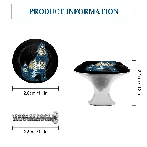 Wolf Double Exposure Round Cabinet Knobs Drawer Pull Handle Kitchen Cupboard Wardrobe Knobs Cabinet Decorative 2 PCS
