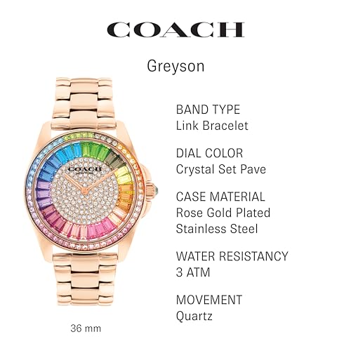 Coach Greyson Women's Watch | Enhancing Elegance for Every Event | Water Resistant (Model 14504275)