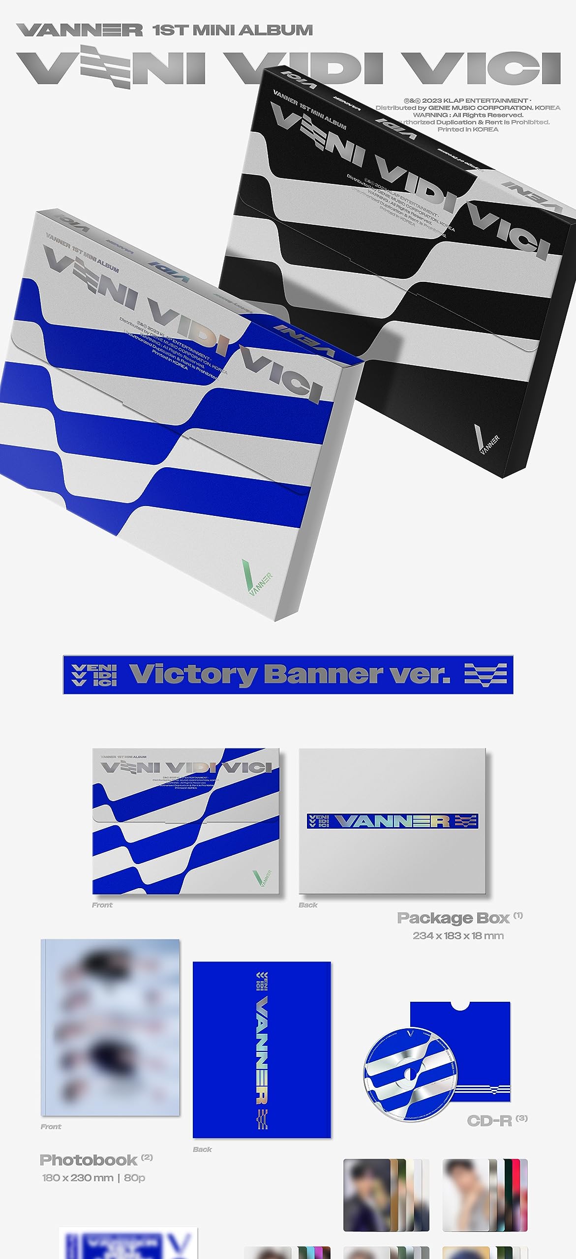 VANNER VENI VIDI VICI 1st Mini Album Full 3 Verion SET Vicotry Vanner Version+Voyage of Dreams Version+PLVE Version+Tracking Sealed