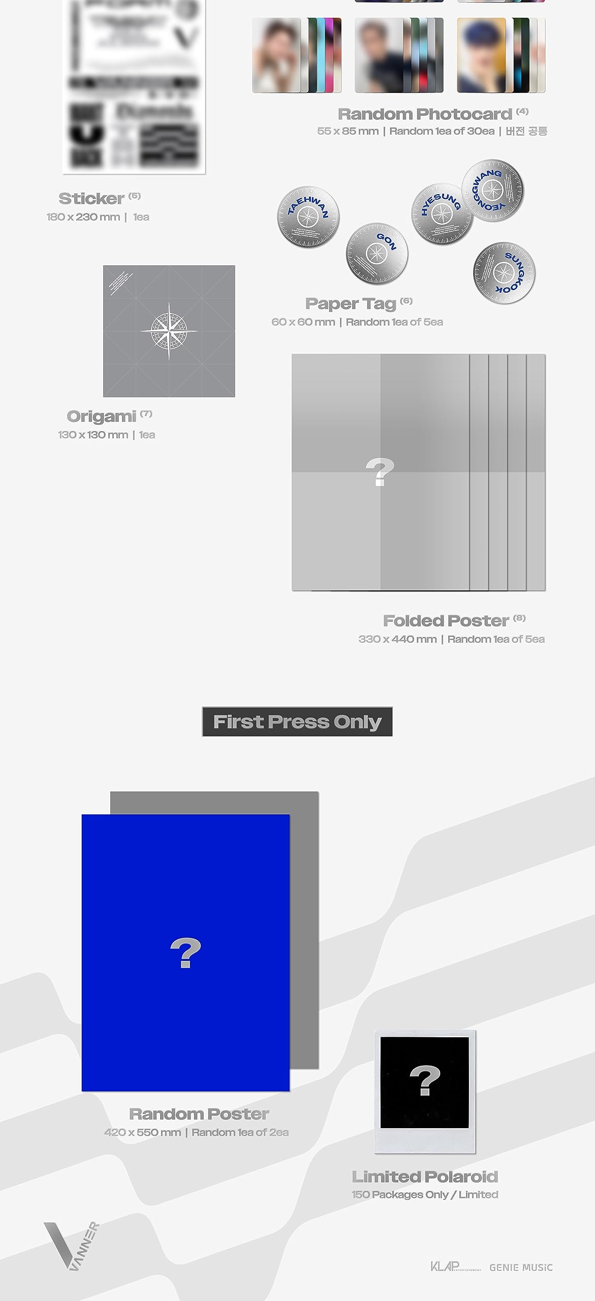 VANNER VENI VIDI VICI 1st Mini Album Full 3 Verion SET Vicotry Vanner Version+Voyage of Dreams Version+PLVE Version+Tracking Sealed