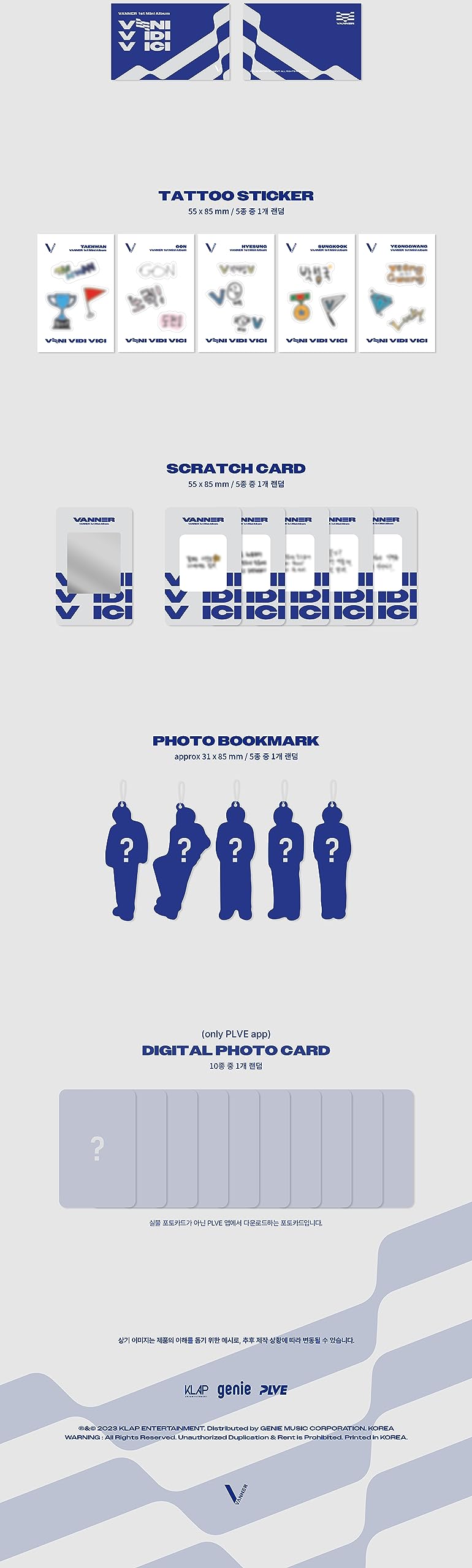 VANNER VENI VIDI VICI 1st Mini Album Full 3 Verion SET Vicotry Vanner Version+Voyage of Dreams Version+PLVE Version+Tracking Sealed