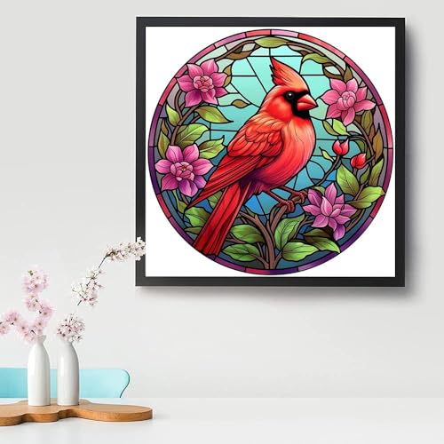 Cardinal Stamped Cross Stitch Kits - Counted Cross Stitch Kits for Beginners Adults,11 CT Patterns Dimensions Embroidery Kits Arts Craft Kits,for Gift and Home Decor 13.8 x 13.8inch