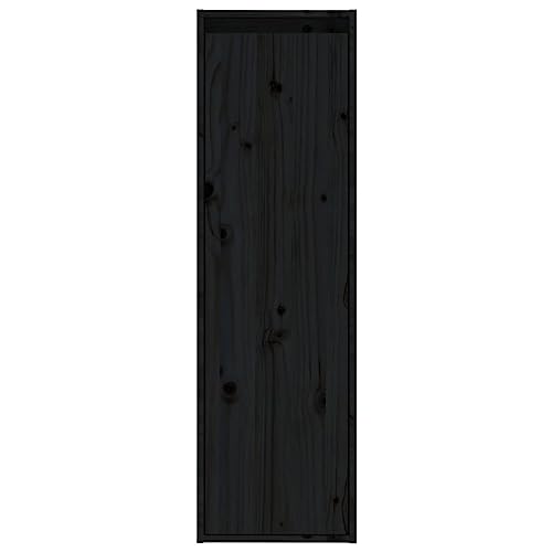 MSLAONXC Wall Cabinets 2 pcs Black,Bathroom Cabinet,Bedroom Cabinet,Hanging Cabinet,Wall Decor,for Laundry Room, Bathroom, Kitchen, Bedroom, Office,Living Room,11.8"x11.8"x39.4" Solid Pinewood