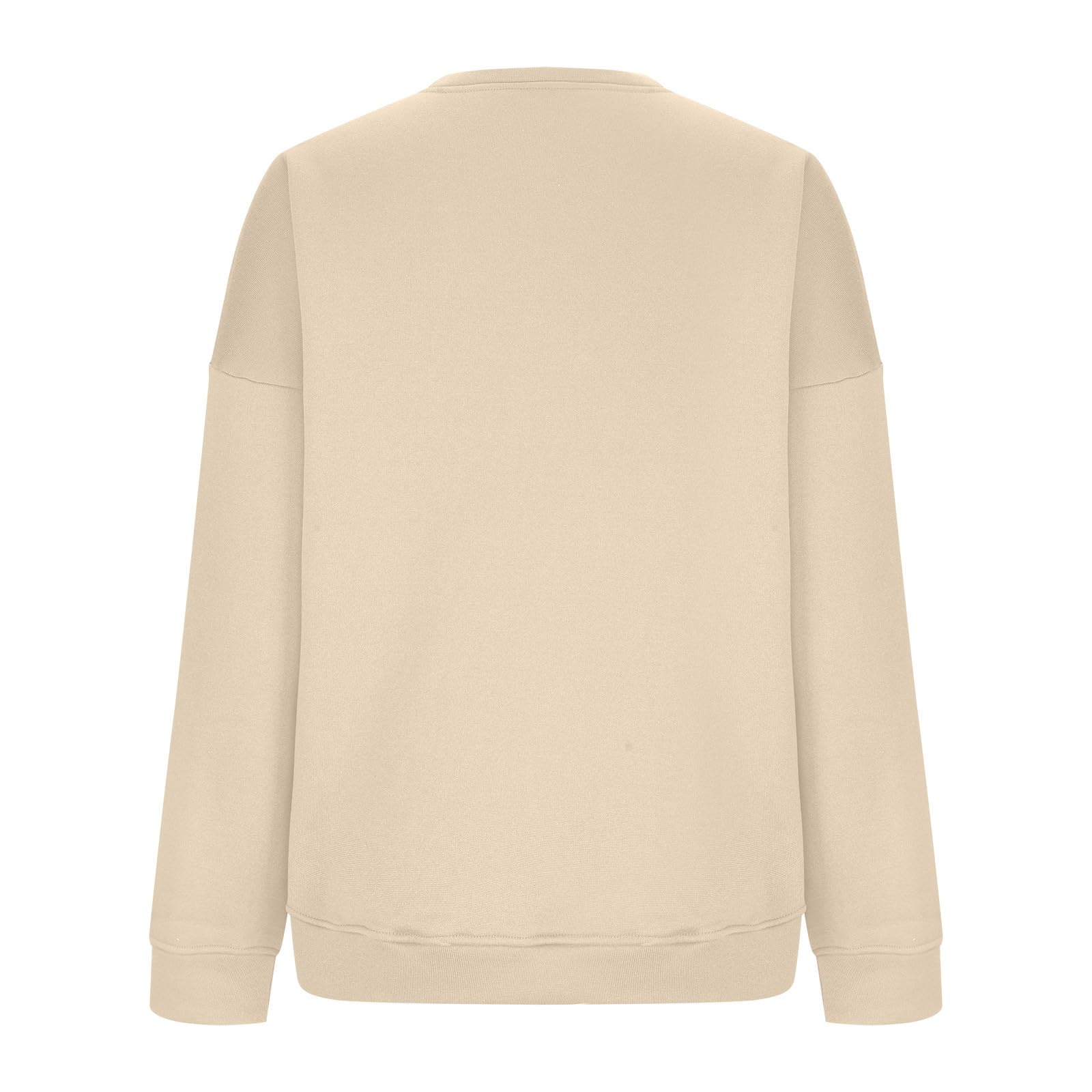 Ceboyel Oversized Sweatshirt For Women Solid Color Crewneck Pullover Tops Long Sleeve Sweaters Fall Fashion Trendy Clothes Sweatshirt Hoodie Beige S