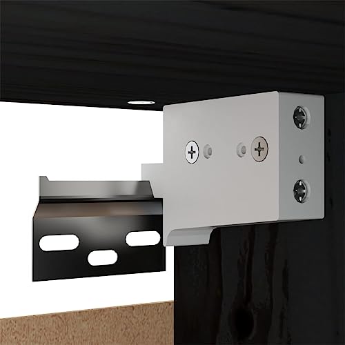 MSLAONXC Wall Cabinets 2 pcs Black,Bathroom Cabinet,Bedroom Cabinet,Hanging Cabinet,Wall Decor,for Laundry Room, Bathroom, Kitchen, Bedroom, Office,Living Room,11.8"x11.8"x39.4" Solid Pinewood