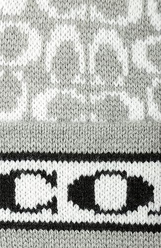 Coach Women's Signature C Logo Beanie, Chalk