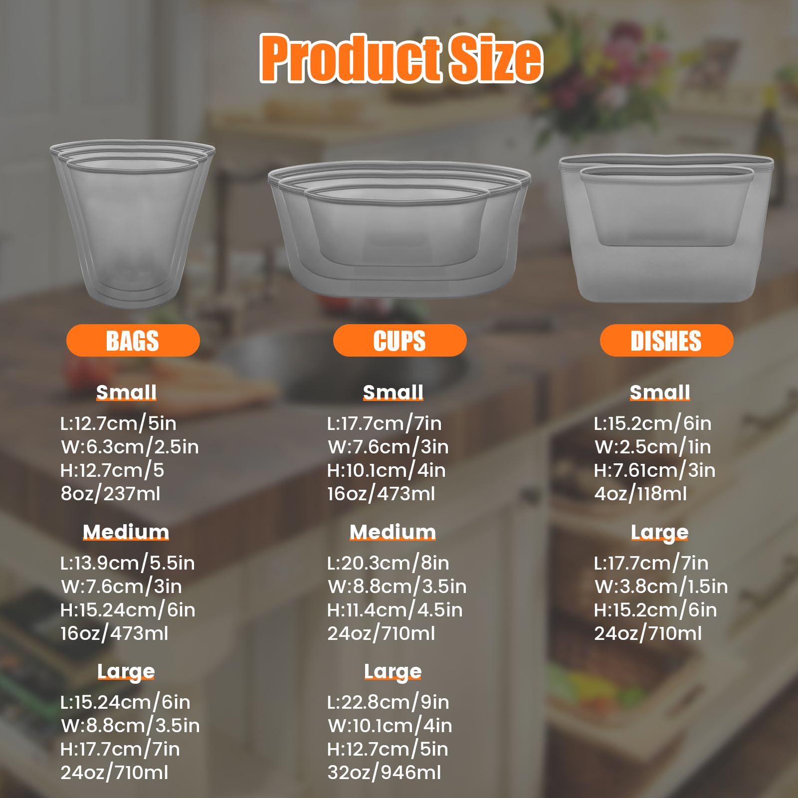 8 Pack Silicone Food Bags, Silicone Reusable Freezer Bag, Reusable Bags, Freezer Microwave Oven Dishwasher Safe for Food Leftover Travel Camping (Gray)
