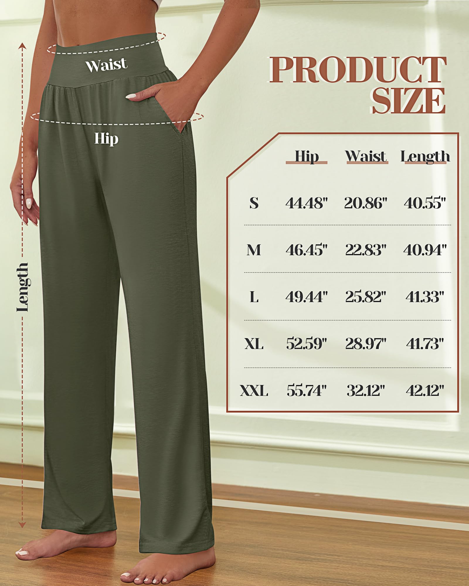 Neer 2 Pcs Women's Wide Leg Yoga Sweatpants High Waist Lounge Pants Loose Workout Pant Casual Athletic Pant with Pockets (Army Green, Gray,Medium)