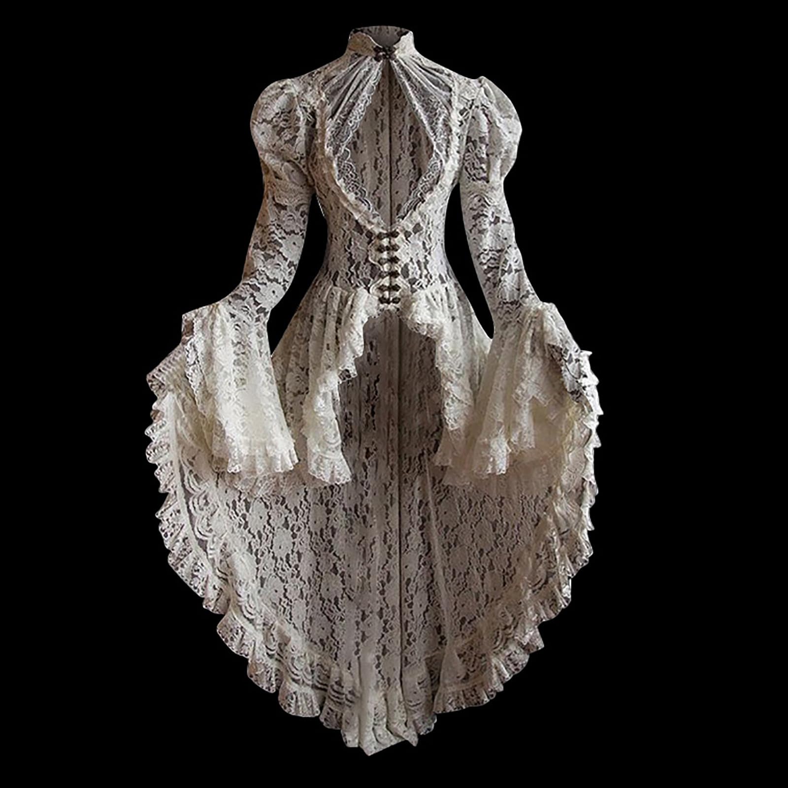 Track Orders Shipped Women Gothic Corset Dress Halloween Party Steampunk Dresses Corset Jacket Victorian Pirate Renaissance Frock Coat White