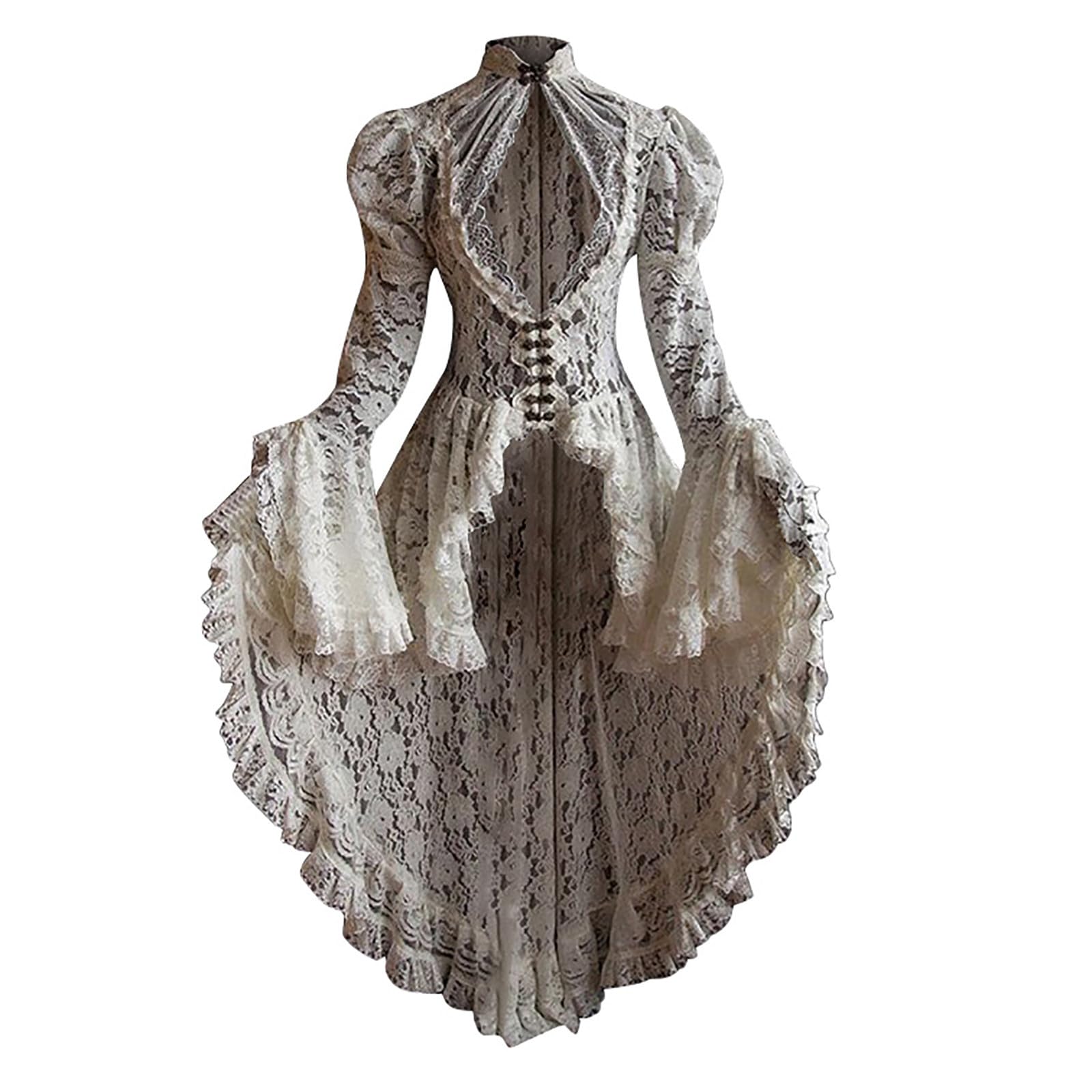 Track Orders Shipped Women Gothic Corset Dress Halloween Party Steampunk Dresses Corset Jacket Victorian Pirate Renaissance Frock Coat White