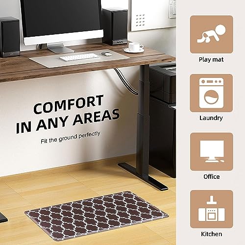 VRINO 3/4 Inch Thick Kitchen Mats , Non Slip, Washable,Absorbent Kitchen Mat Cushioned Anti Fatigue Rug , for House Sink Office,Red-17.3×29""