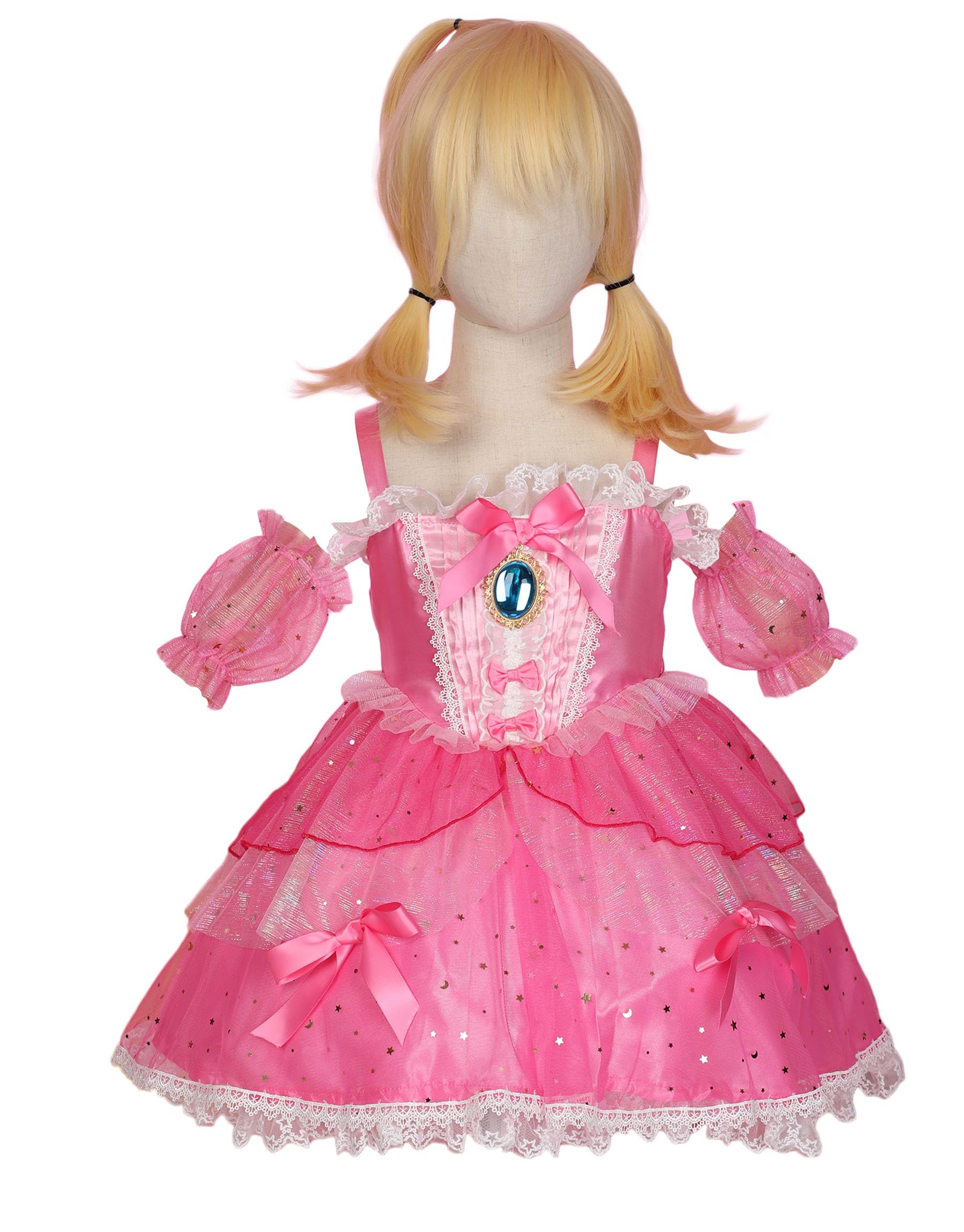 haikyuu Girls Pink Princess Cosplay Dress Birthday Party Dress up Halloween Costume (pink, large)