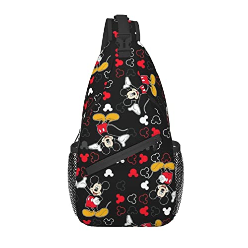 Mouse Crossbody Sling Backpack Shoulder Bag For Women & Men Chest Sling Bag Casual For Travel Hiking Gym, Black
