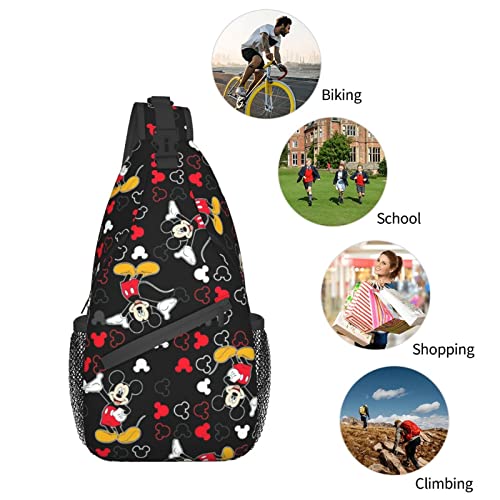 Mouse Crossbody Sling Backpack Shoulder Bag For Women & Men Chest Sling Bag Casual For Travel Hiking Gym, Black