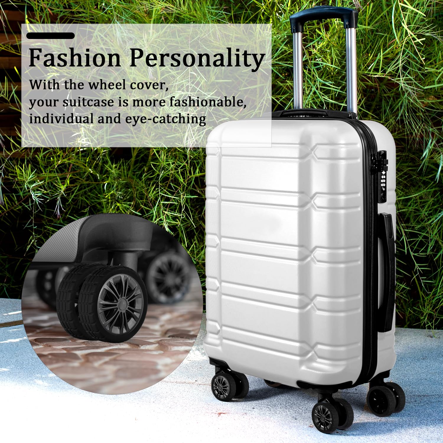 TOYMIS Luggage Wheel Covers, 8pcs Portable Silicone Luggage Spinner Wheel Protectors, Colorful (Black)