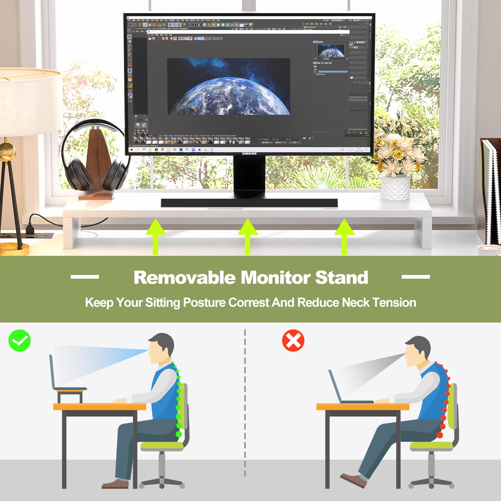 Homieasy L Shaped Desk with Monitor Stand & Drawer, Corner Gaming Desk with LED Strip & Power Strip, Modern Simple Home Office Computer Desk with Storage Shelves, Grey