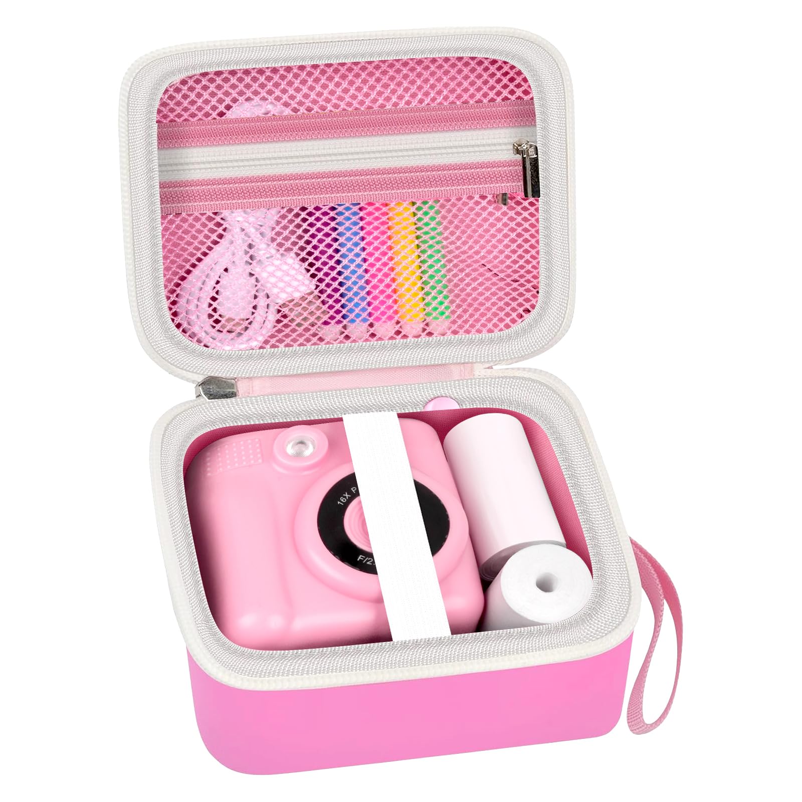 Kids Instant Print Camera Case Compatible with ESOXOFFORE for Dylanto for DUDUDRAGON for GKTZ for Dafotil for Careenoah for Aasonida Toddler Digital Prints Paper Storage Bag (Box Only) Light Pink
