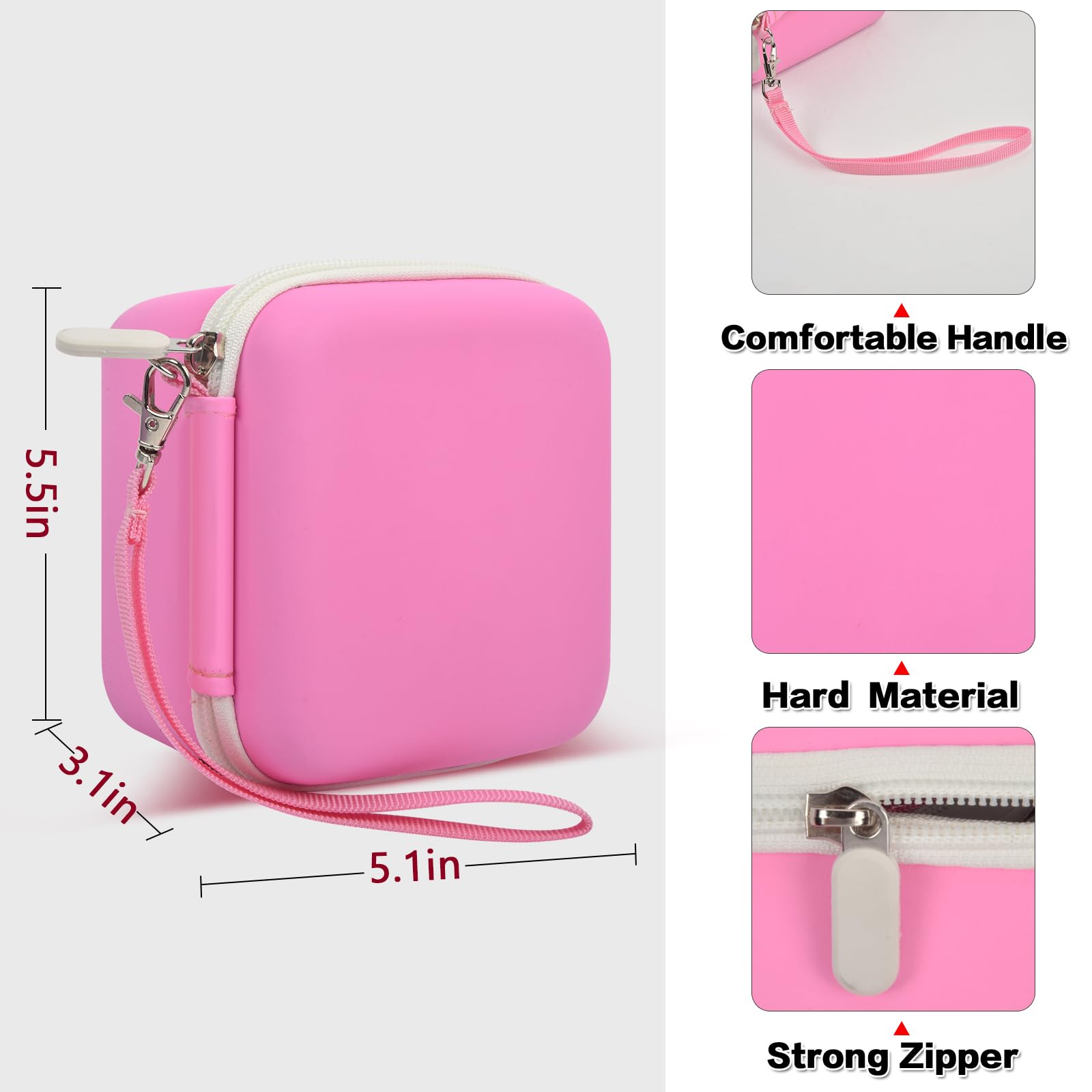 Kids Instant Print Camera Case Compatible with ESOXOFFORE for Dylanto for DUDUDRAGON for GKTZ for Dafotil for Careenoah for Aasonida Toddler Digital Prints Paper Storage Bag (Box Only) Light Pink