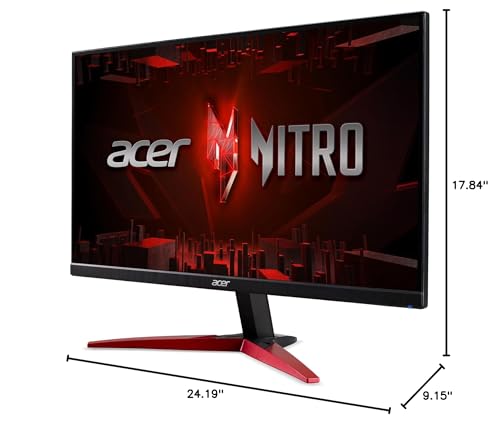 Acer Nitro 27" Full HD 1920 x 1080 PC Gaming IPS Monitor | AMD FreeSync Premium | 180Hz Refresh | Up to 0.5ms | HDR10 Support | 99% sRGB | 1 x Display Port 1.2 & 2 x HDMI 2.0 | KG271 M3biip,Black