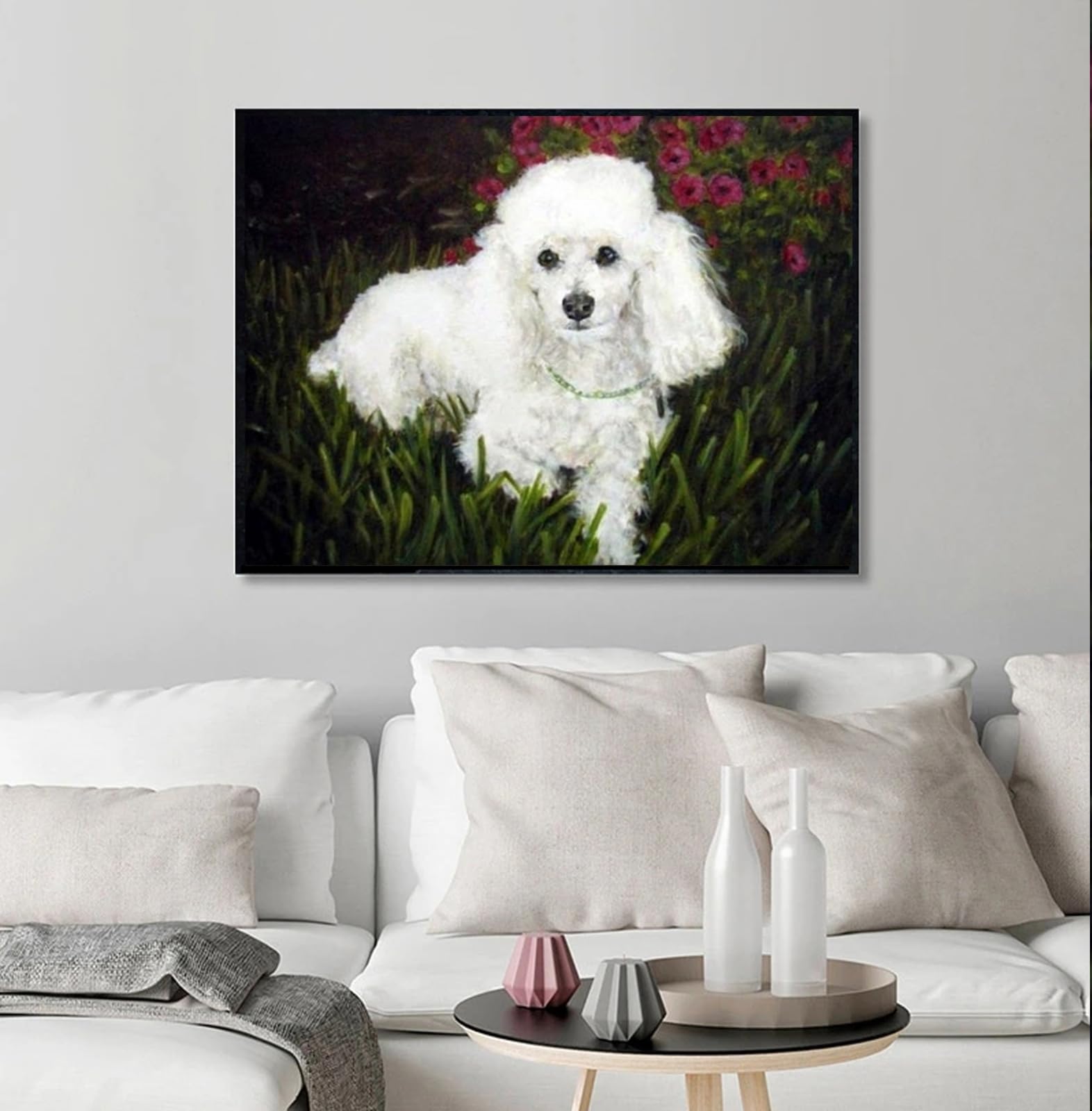 COKYIS Cross Stitch Kits for Adults Stamped Poodle 11CT Printed Cross Stitch Kits,Counted Embroidery Kits for Beginner Wall Art Home Decoration 40x50cm