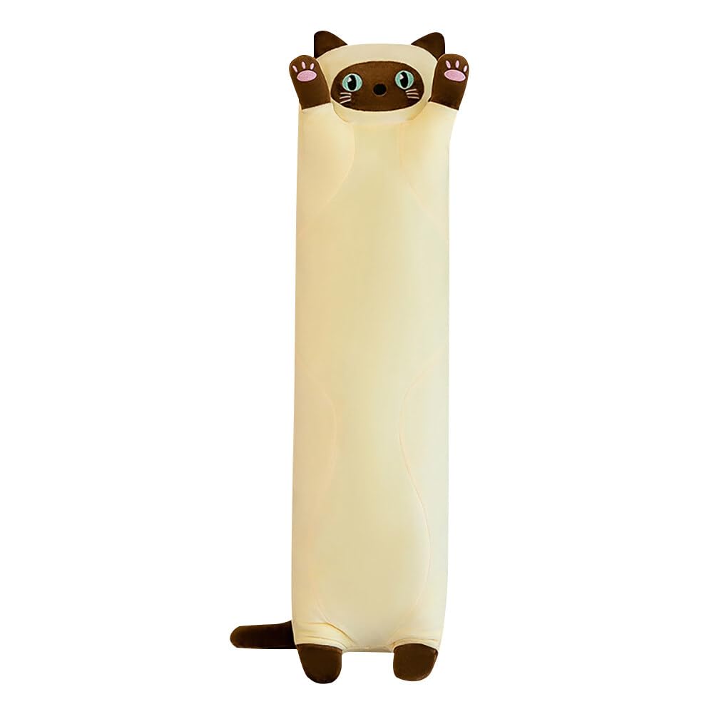 chilsoby Long Cat Plush Body Pillow, 43.3 inch Cartoon Stuffed Animals Cat Plushie, Soft Cat Plush Throw Pillow Cute Kitten Plush Doll Toy Gift for Kids Girls Girfriend