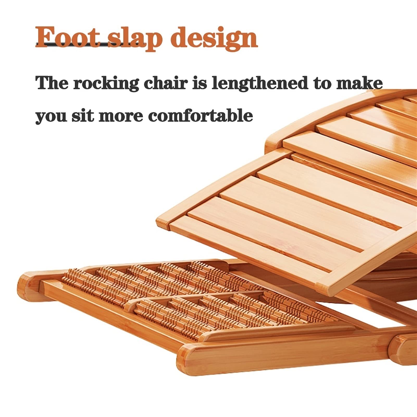 Wooden Folding Rocking Chair Zero Gravity Chair Garden Deck Chairs Reclining Sun Lounger Chairs,Patio Rocking Chairs Bamboo Loungers for Heavy Duty Adults Elderly
