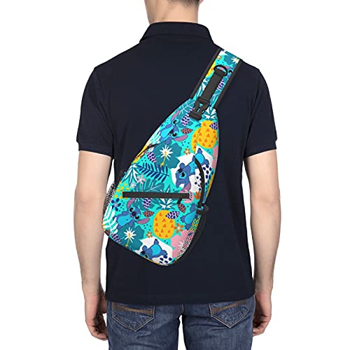 Sling Bag,Stitch Crossbody Sling Backpack Travel Hiking Chest Bag Daypack for Purses Shoulder Bag Women Men's