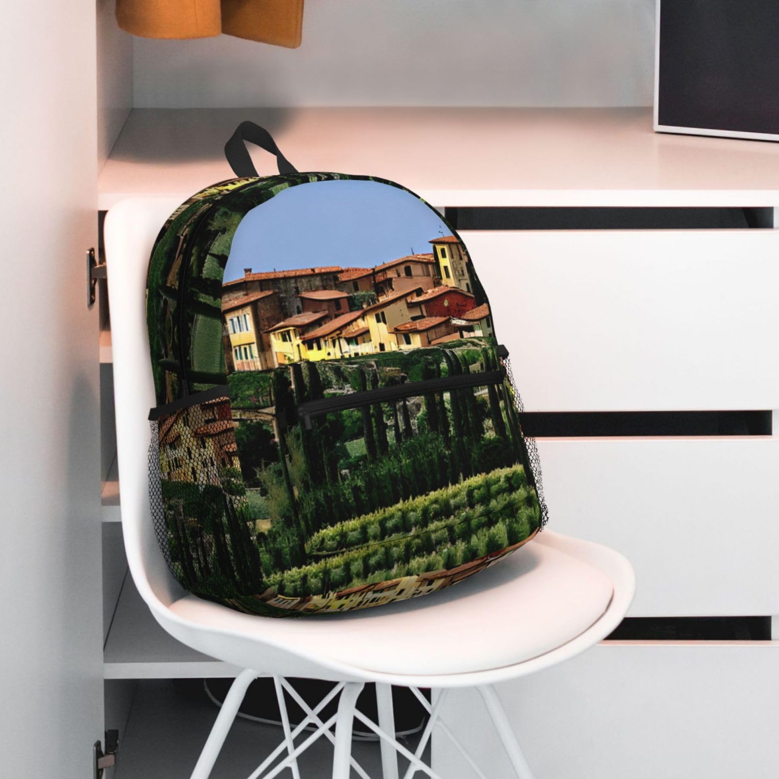 Lightweight Laptop Backpack,Casual Daypack Travel Backpack Bookbag Work Bag for Men and Women-Italy-Tuscan