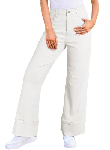 Astylish White Jeans for Women High Waisted Boyfriend Mom Stretchy Denim Pants Size 6