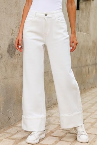 Astylish White Jeans for Women High Waisted Boyfriend Mom Stretchy Denim Pants Size 6