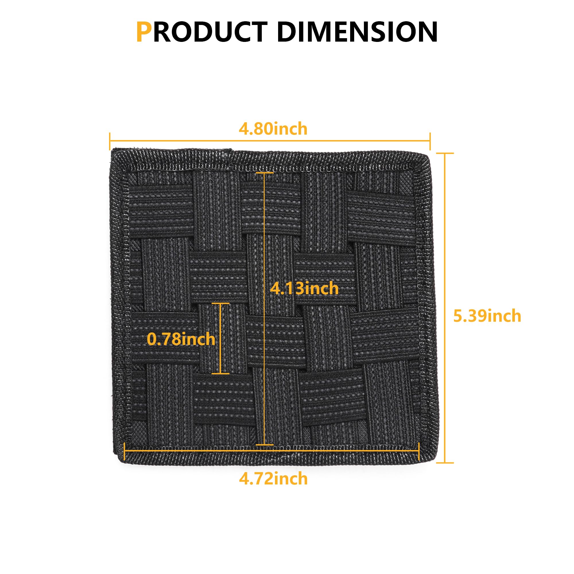 RERPRO Center Console Organizer Storage Compatible with 2021 2022 2023 2024 2025 Ford Bronco 2/4 Door Interior Accessories Armrest Tactical Webbing Molle Panel, 1 Pack Black