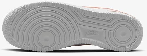 Nike Big Kid's Air Force 1, White/Safety Orange, 6 Big Kid