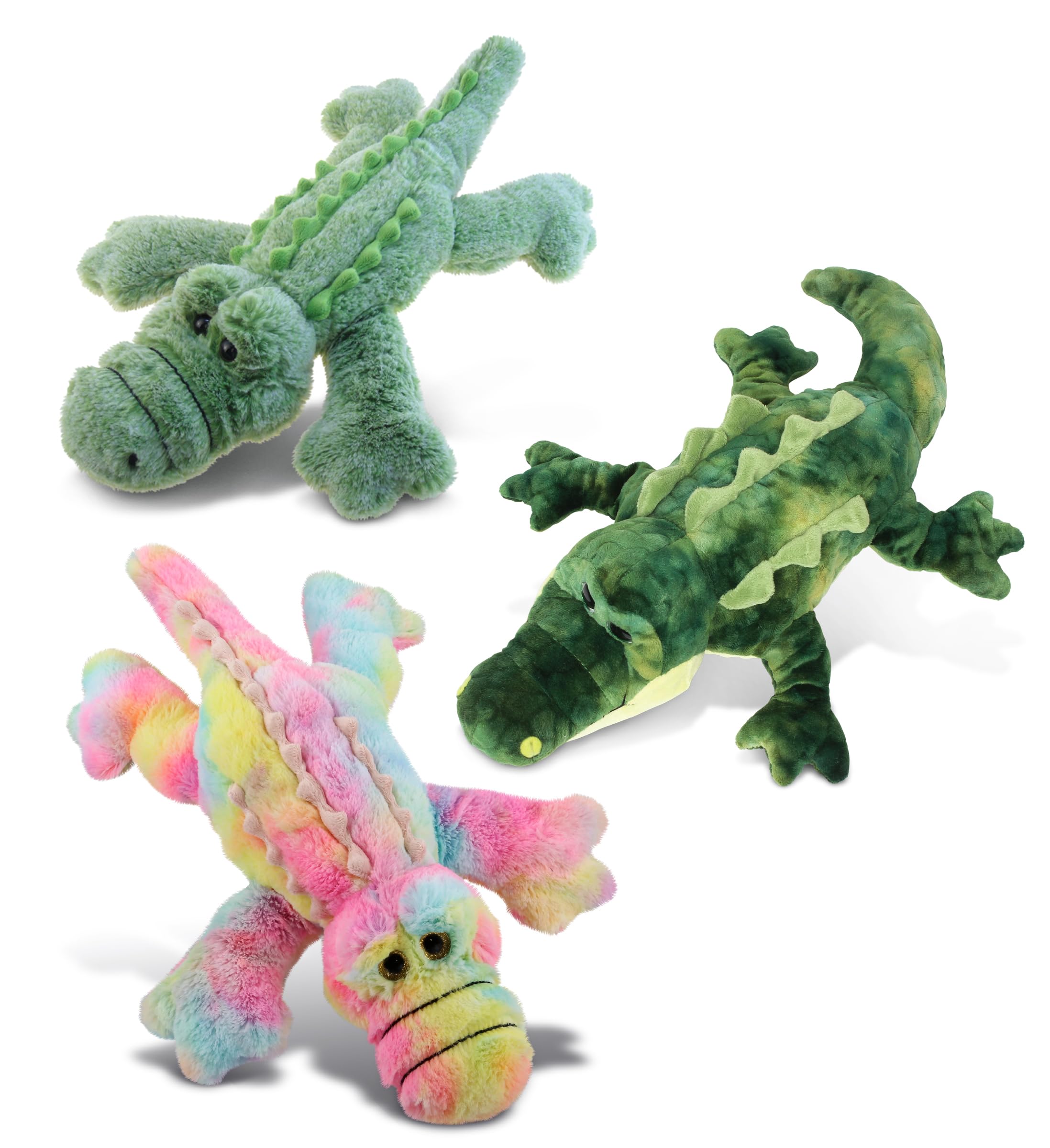 DolliBu Plush Alligator Stuffed Toys - Soft Huggable Alligator Plush Kit, Adorable Creature Plush Toys, Super Soft Plush Doll Wildlife Toys for Kids and Adults - 3 Pack
