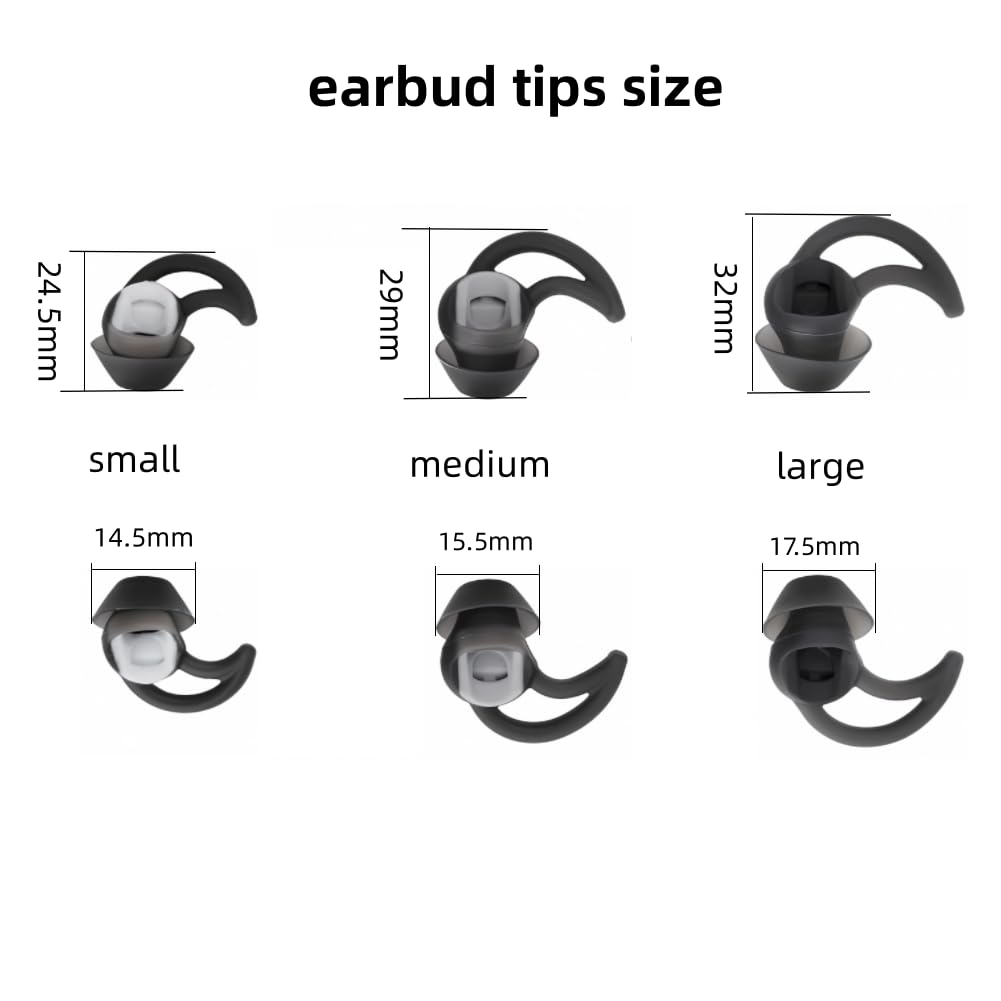 SNHTLS Silicone Replacement Ear Tips Ear Buds Tips Eargels Compatible with Bose Qc20 Qc30 IE2 SoundSport IE3 SIE2i Earbuds Replacement Tips Eartips for Earbuds 3 Pairs S Size