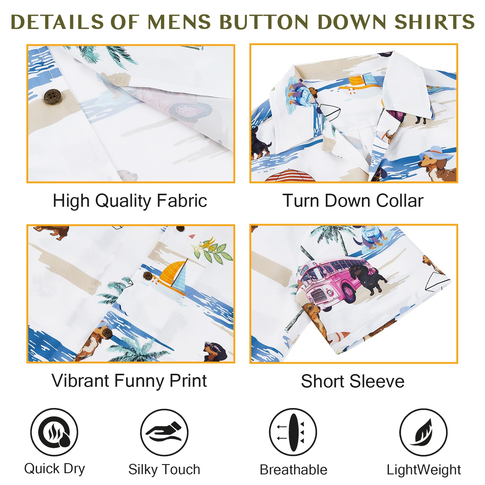 Funny Hawaiian Shirt for Men Short Sleeve Cruise Duck Button Up Shirt Mens Beach Tropical Vacation Aloha Shirt 3XL