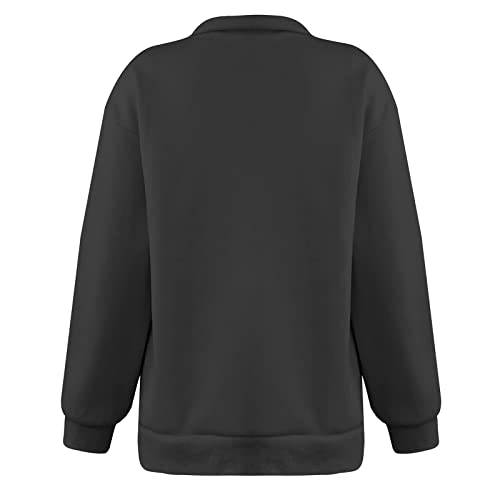 Fashion Women Casual Print Lapel Neck Long Sleeve Loose T-Shirt Blouse Pullover Tops