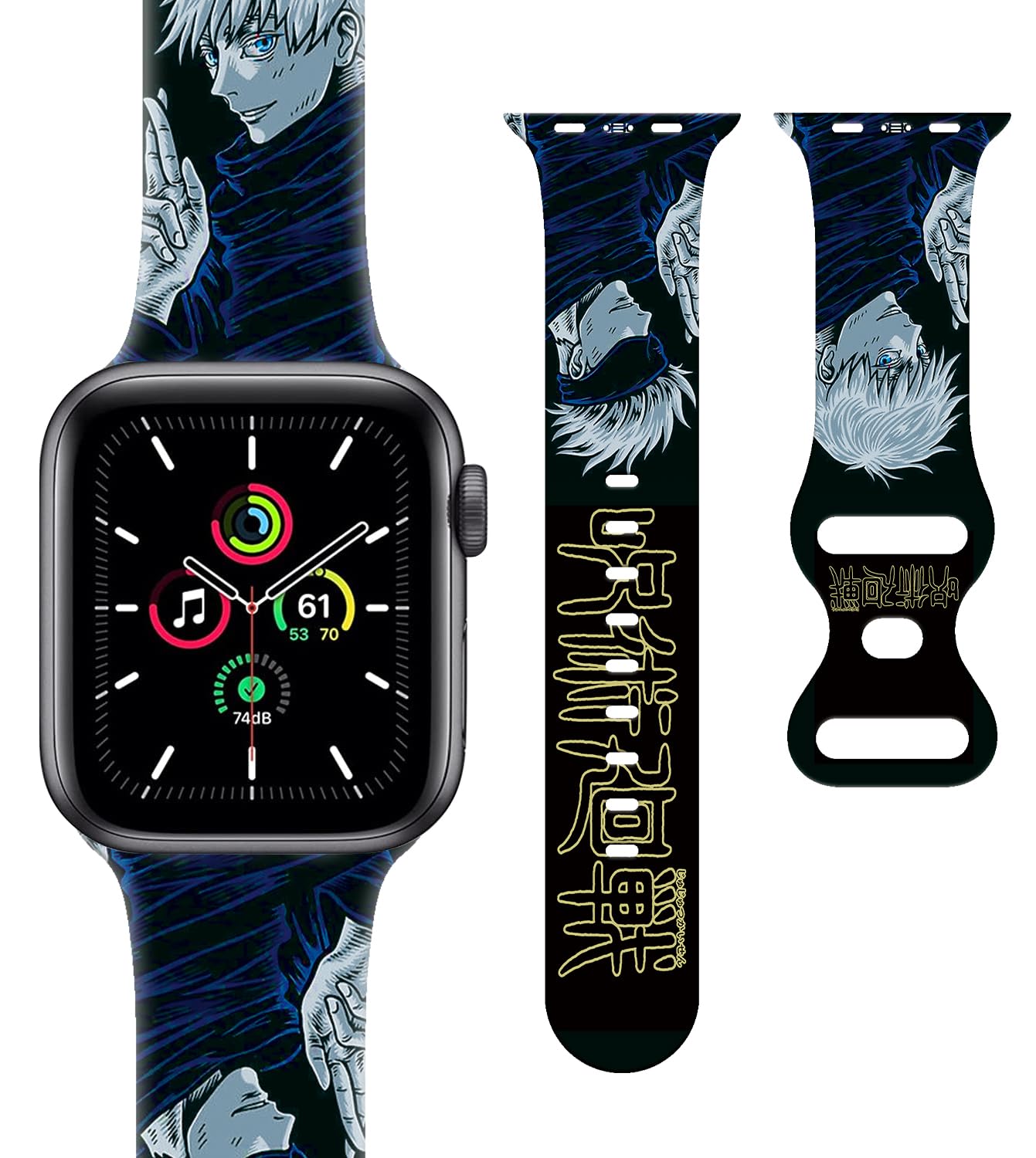 Anime Watch Band Compatible with Apple Watch Band 38mm 40mm 41mm Japanese Anime Soft Silicone Watch Bands Boys and Girls for iWatch Series 9 8 7 6 5 4 3 2 1 SE