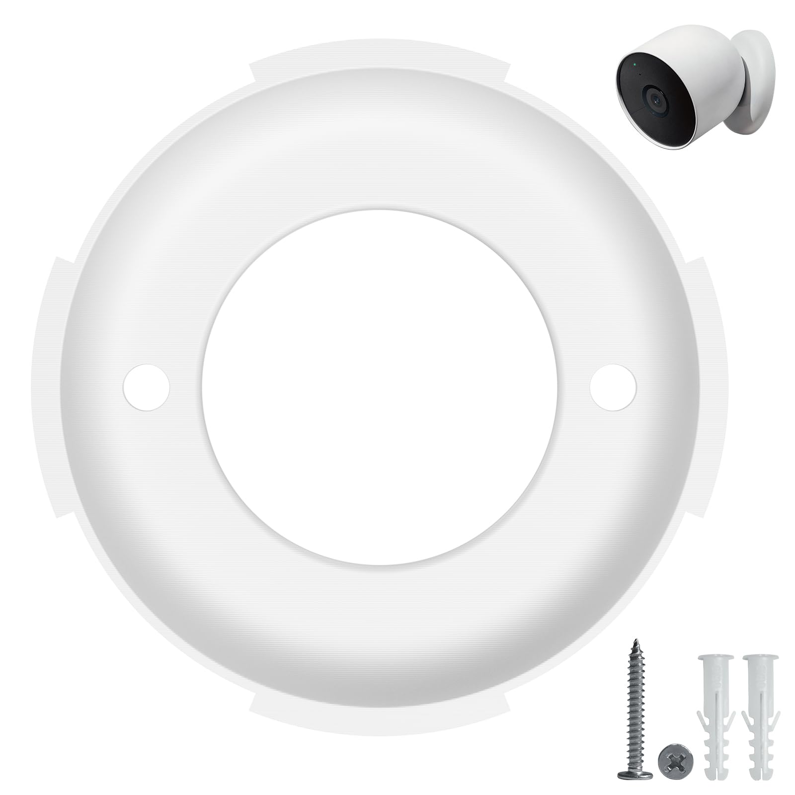 Wall Mounting Plate Replacement for Google Nest Cam Battery (Outdoor or Indoor), Replacement part for Locking Collar / Wall Anchors Compatible with Nest Camera (Nest Cam & Mounting Dome Not Included)