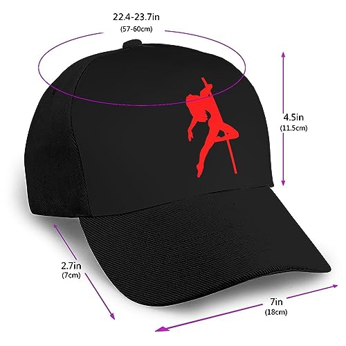 Pole Dancer Stripper Baseball Cap Adjustable Size for Running Workouts and Outdoor Activities All Seasons Trucker Hat Black