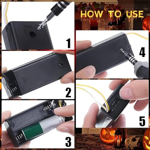 Halloween Party LED Red Glowing Laser Eyes, Pack of 4 for Mask Light Eyes with Battery Box, Batteries Not Included (Red)